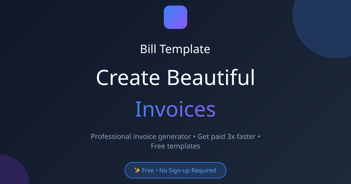 Bill-Template.com - Professional Invoice Generator